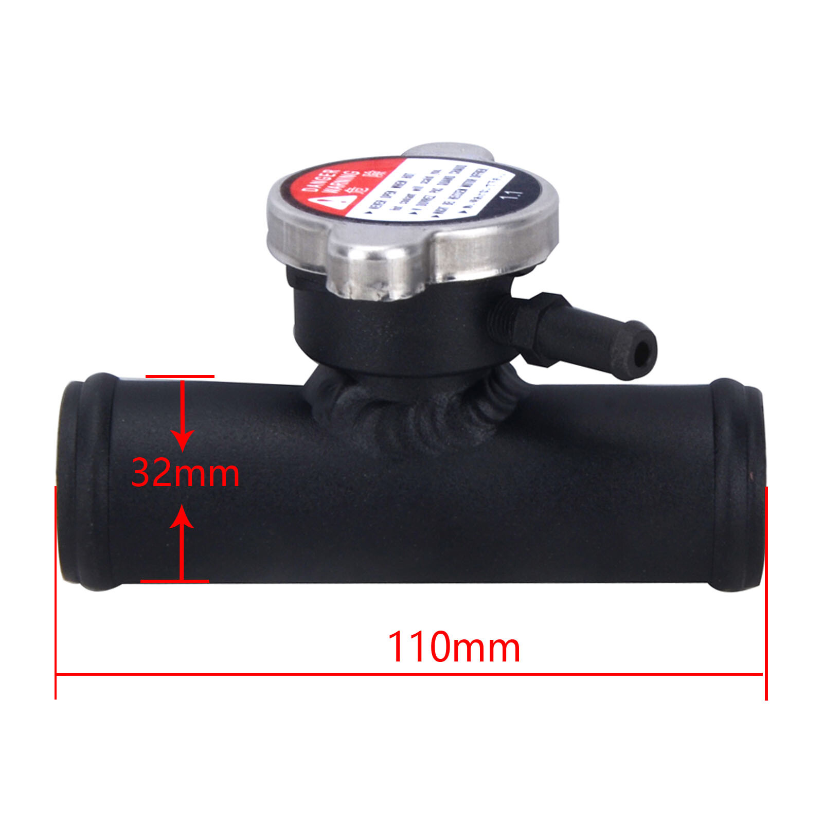 Aluminum 32mm Inline Radiator Filler Neck Hose And Cap 1-1/4" 45 ...