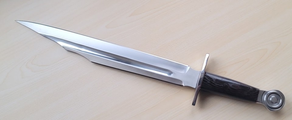 IMPACT CUTLERY RARE CUSTOM D2 TOOL STEEL LARGE FULLER BOWIE KNIFE ...