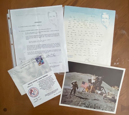NASA Apollo 15 Jim Irwin handwritten letter, signed photo & graphite ...