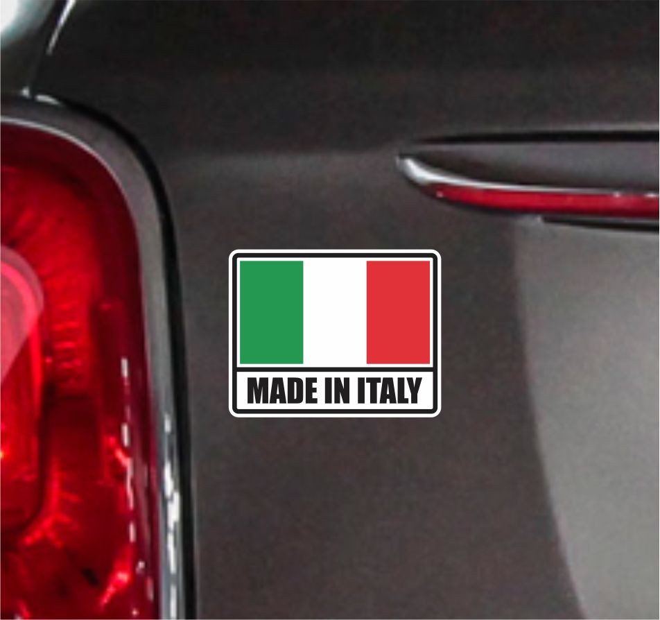 Made In Italy Flag Sticker Vinyl Decal Italian Car Sticker For Fiat ...
