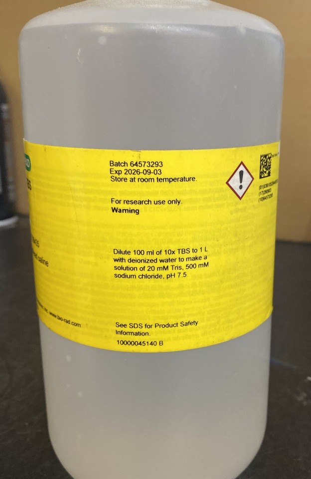 BIO RAD 10x TBS, Tris Buffered Saline. Cat#1706435. 1L | eBay