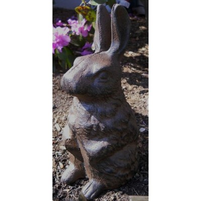 Cast Iron Standing Rabbit Garden Figure Outdoor Statues & | eBay