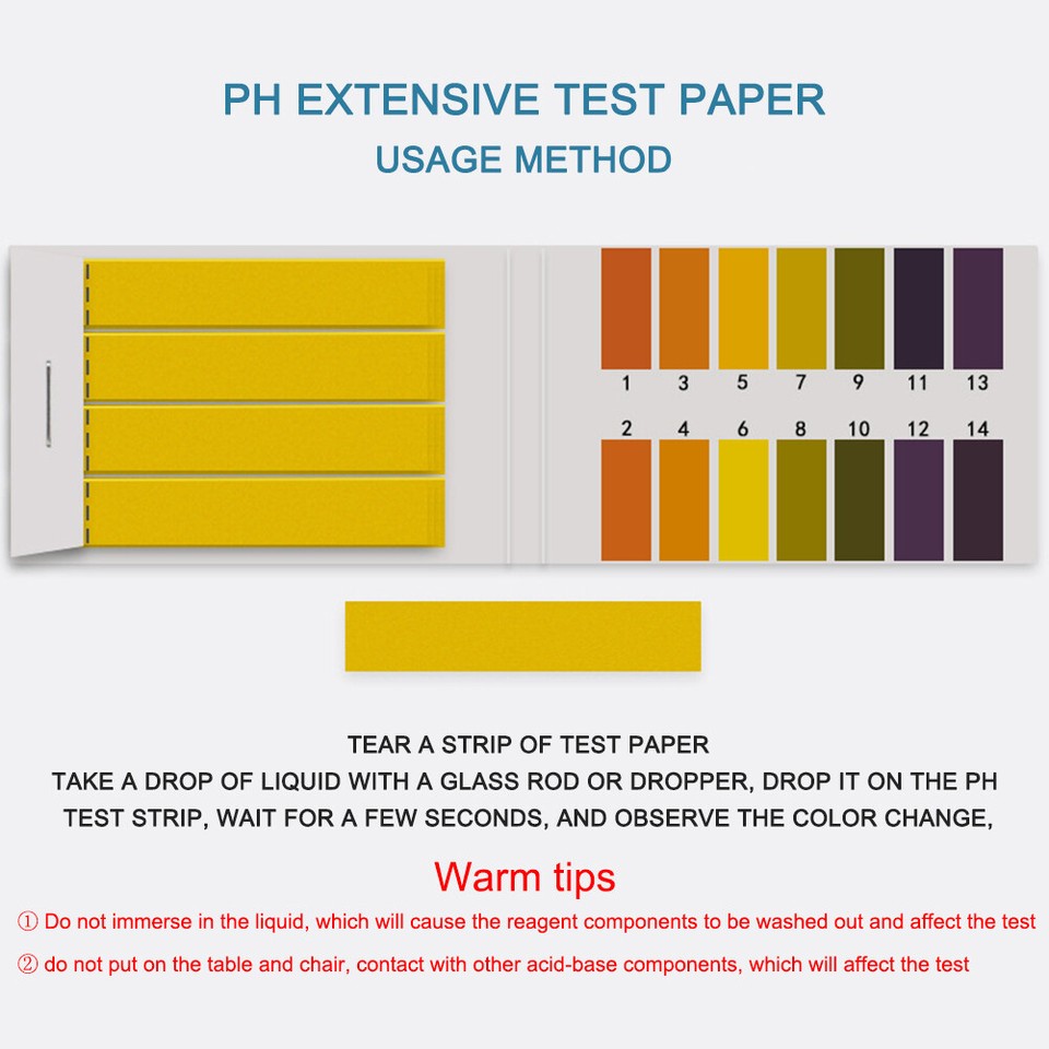 AU Precision PH Test Papers 80 Pcs PH Test Strips for Water Wine Saliva ...