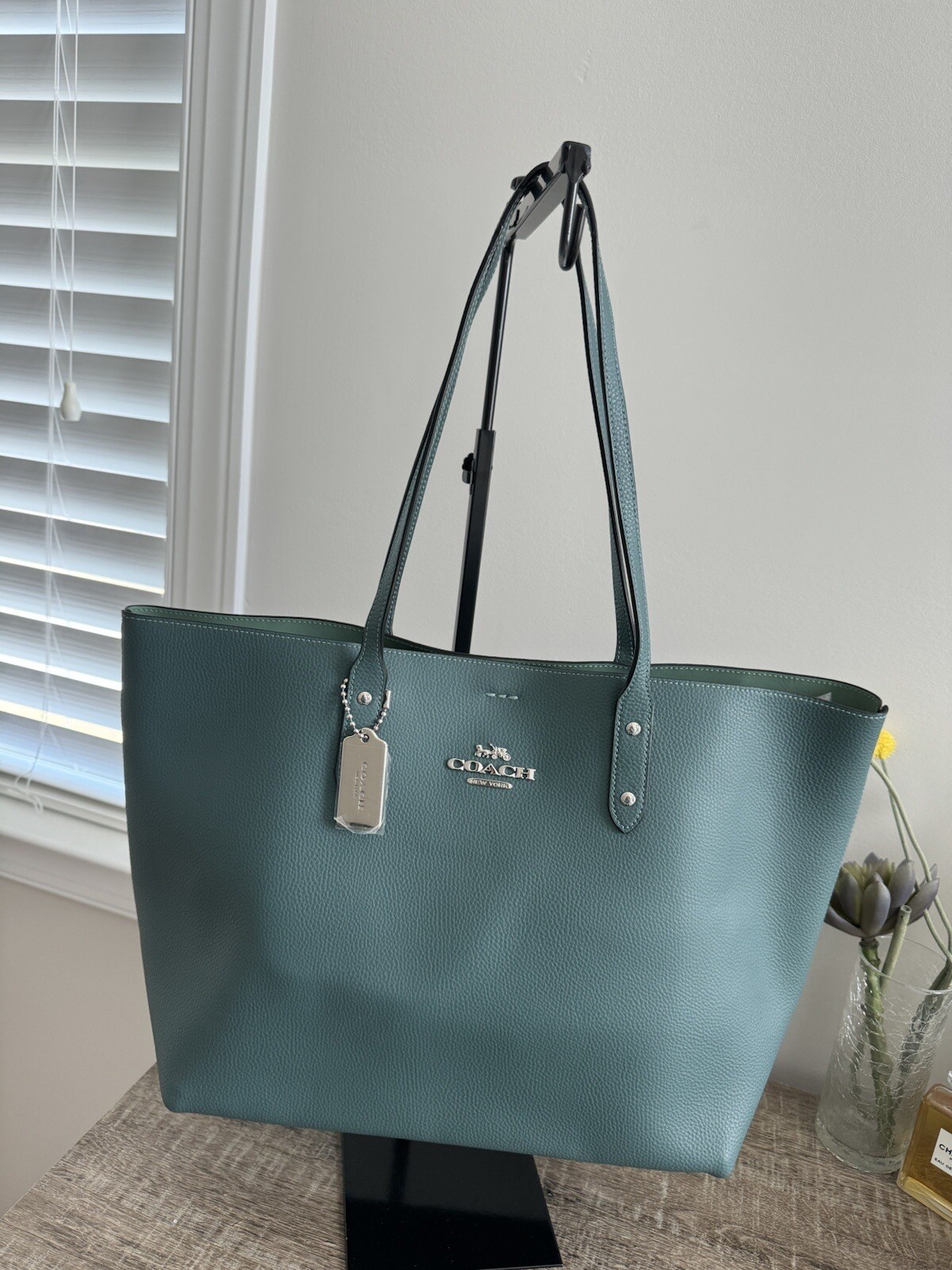 COACH Central Tote 39 Smooth Leather Peacock 76730 New Without Tags | eBay