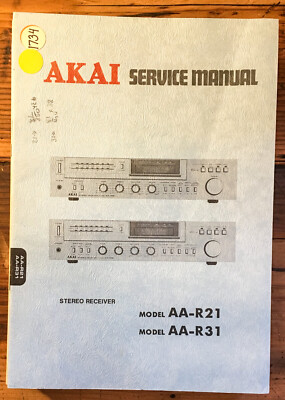 Akai AA-R21 AA-R31 Receiver Service Manual *Original* | eBay