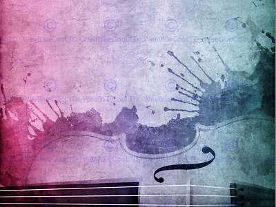 MUSIC PAINTING STRING SECTION CELLO VIOLIN PAINT SPLASH ART PRINT ...