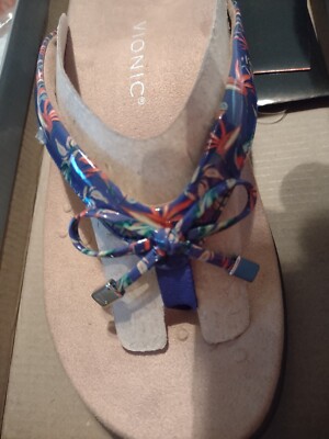 Vionic Women's ~ Bella Royal Blue Tropical Thong Sandals ~ 11 W ~ NEW ...