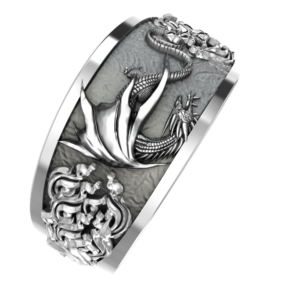 925 Sterling Silver Dragon Band Ring Gothic Punk Biker Jewelry | eBay