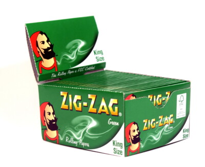 1/2/5/10/20 Zigzag Green Kingsize Rolling Papers - Fast Free Delivery ...