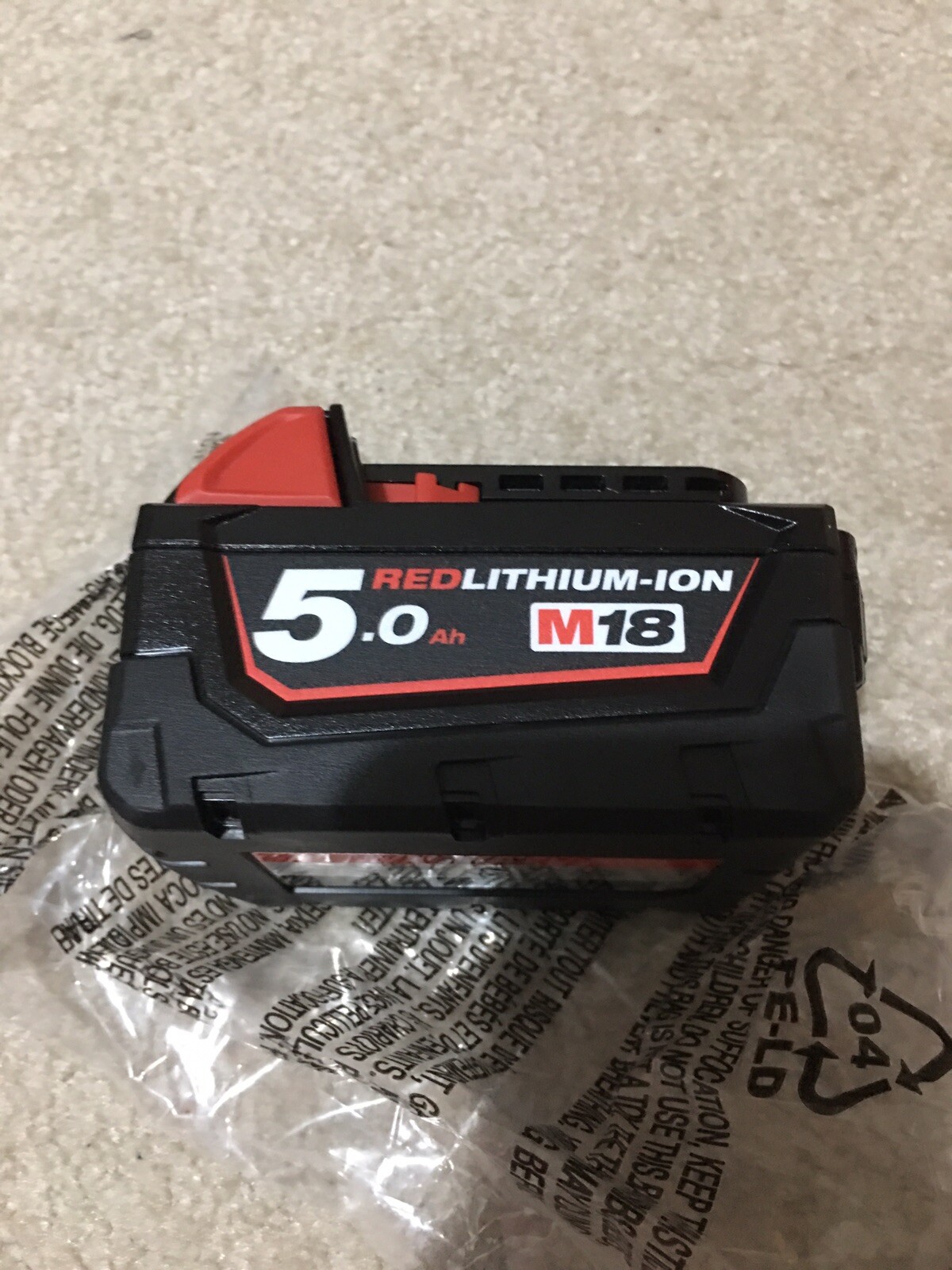 Genuine Milwaukee 2-Pack M18B5 18V 5Ah Li-Ion RED LITHIUM Batteries-AU ...