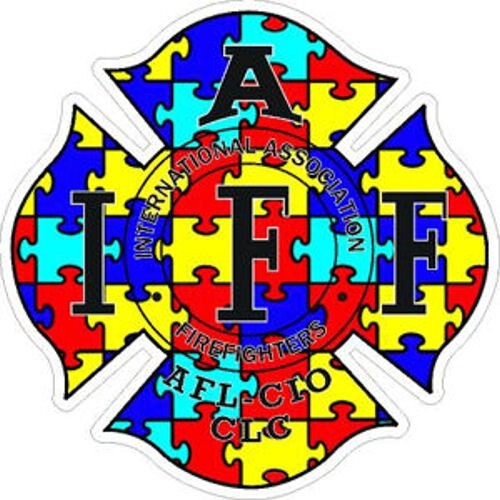 2 Inch Reflective Autism Autistic Awareness IAFF Maltese Cross Sticker ...