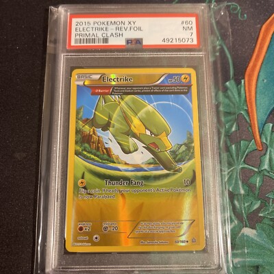 2015 Pokemon Primal Clash Electrike Reverse Holo Barrier 60/160 PSA 7 ...