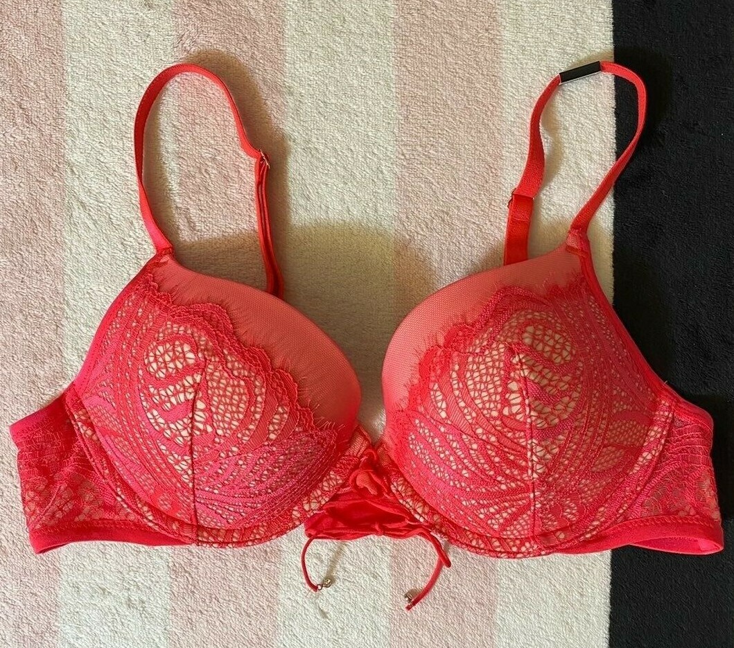 Victoria's Secret Hot & Spicy Red Very Sexy Lace Up Push Up Bra - 36A ...