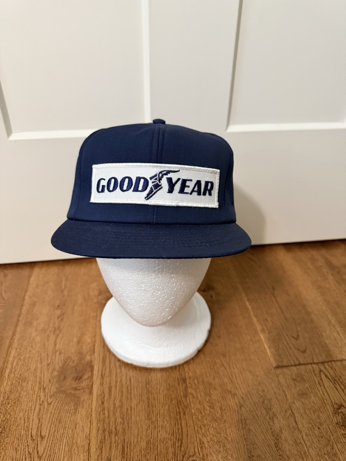 Vintage Goodyear Snapback Mechanic Cap Hat Big Patch Blue FOAM ...