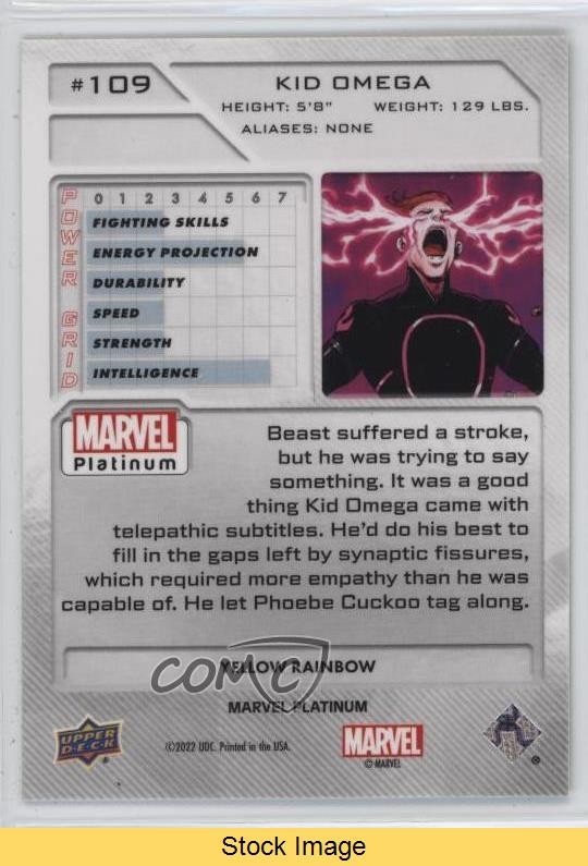 2023 Upper Deck Marvel Platinum High Series Yellow Rainbow Kid Omega ...