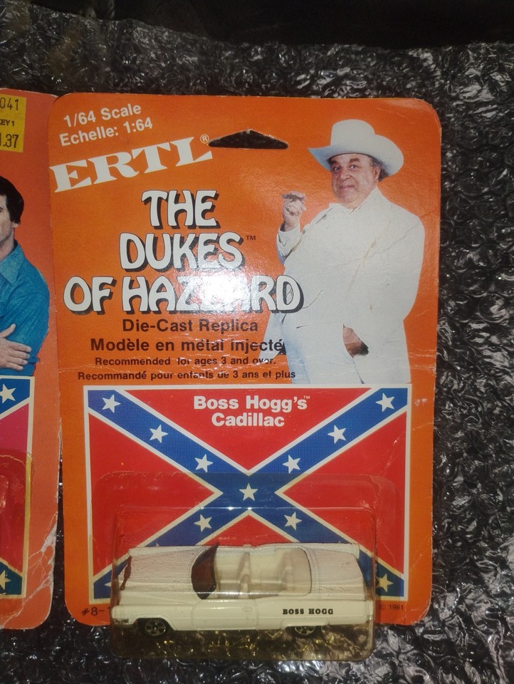 Vintage 1981 ERTL Dukes Of Hazzard GENERAL LEE CAR & Boss Hogg Cadillac ...