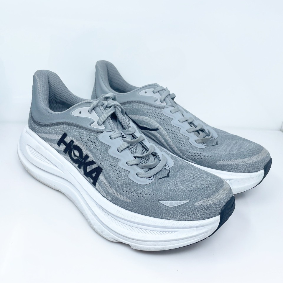 Hoka One One Mens Bondi 9 1162011 GCTC Gray Running Shoes Sneakers Size 10 D | eBay