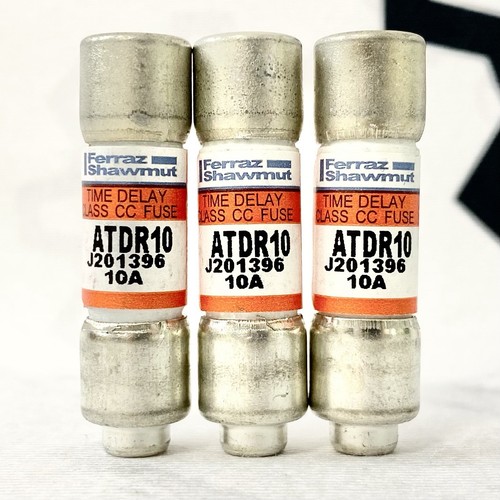Lot Of 3 Ferraz Shawmut ATDR10 J201396 10A Time Delay Class CC Fuse | eBay
