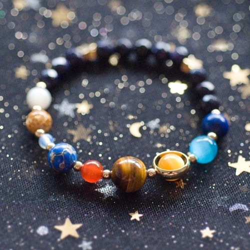 Solar System Bead Bracelet 9 Planet Galaxy Natural Stone Bracelets Hand ...