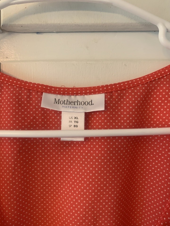 Motherhood Maternity sleeveless Red And White polka dot blouse Xl | eBay