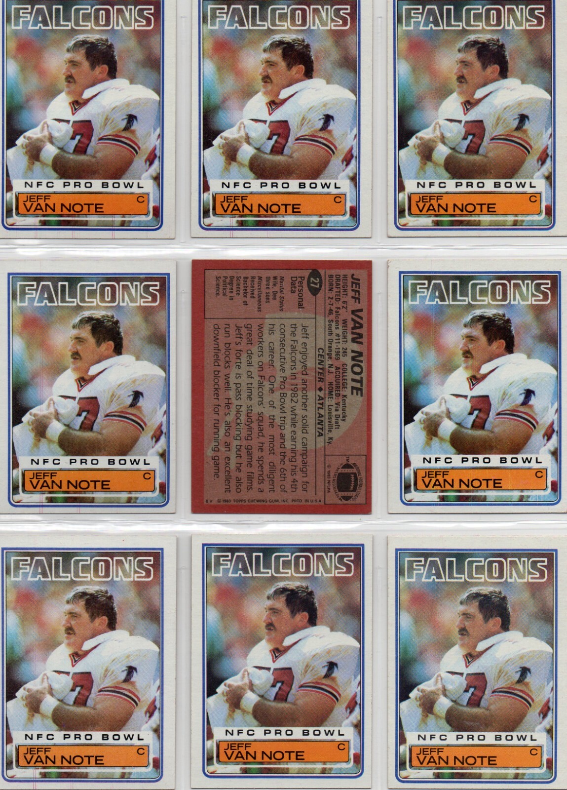 1983 TOPPS 27 JEFF VAN NOTE FALCONS | eBay