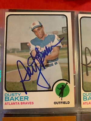 DUSTY BAKER AUTOGRAPHED SIGNED 1973 TOPPS BASEBALL CARD BRAVES COA | eBay