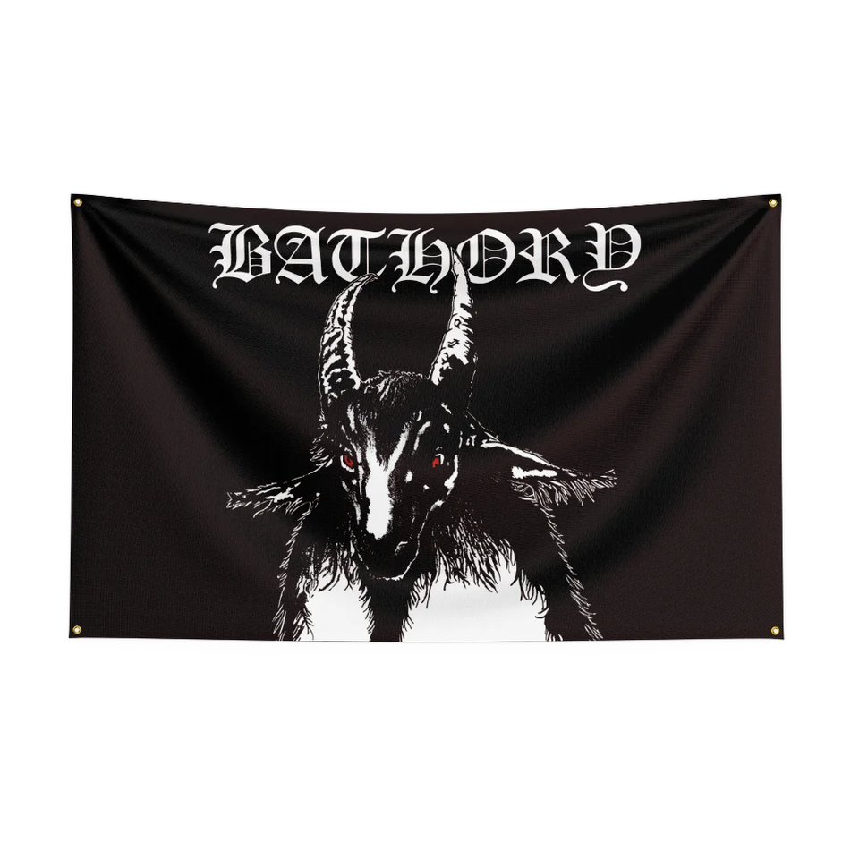 Bathory Heavy Metal Rock Band Flag Banner Tapestry Wall Poster + Brass ...