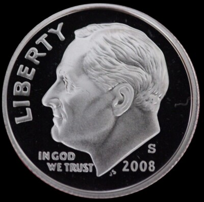 2008 S Roosevelt Dime Gem Deep Cameo CN-Clad PROOF US Mint "Beautiful ...
