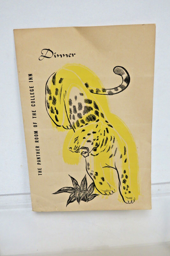 Vintage 1945 Panther Room College Inn Restaurant Dinner Menu Chicago IL ...