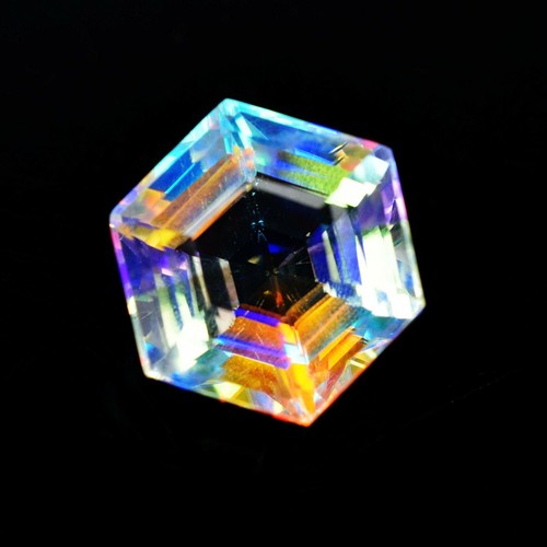 24 Ct Shiny A++ Rainbow Mystic Topaz Fancy Cut Rare Certified Gemstone ...