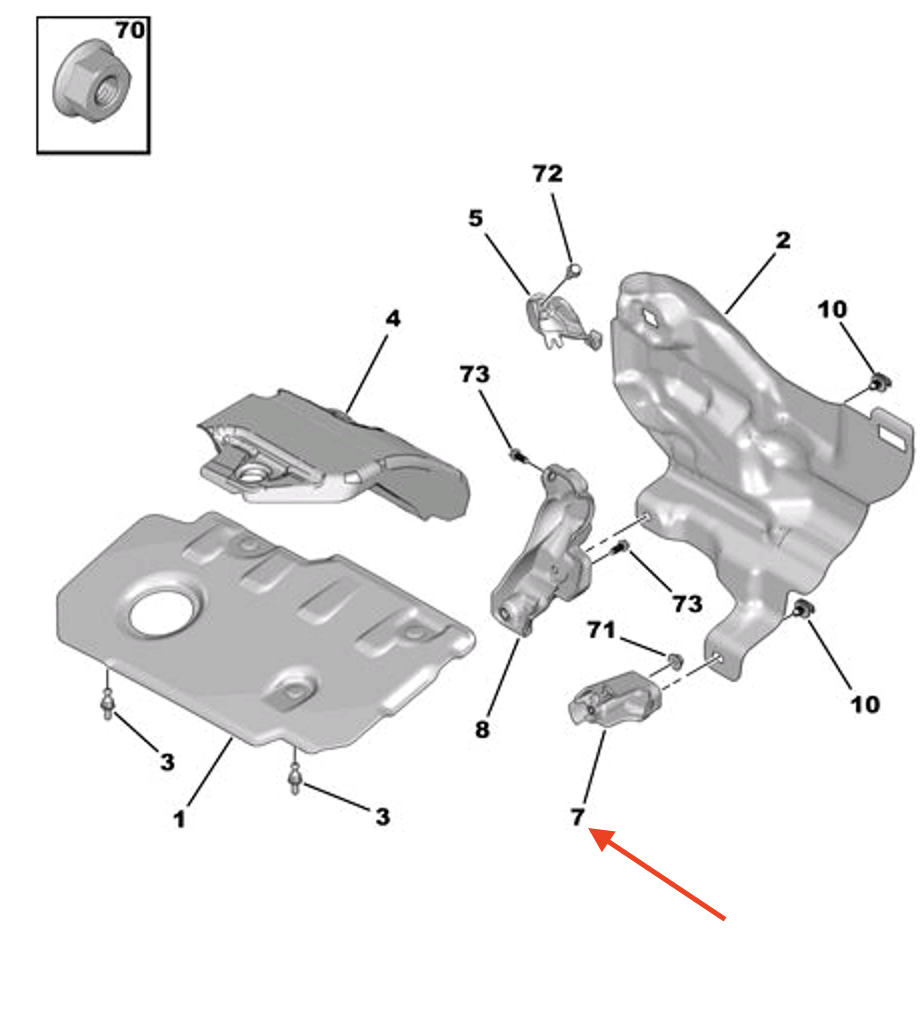 PEUGEOT 2008 Engine Cover Support 9814288980 New Genuine | eBay UK