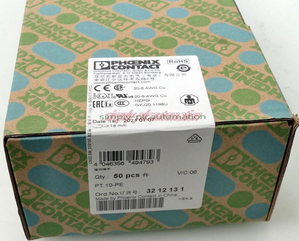 50PCS new Phoenix Contact 3212131 grounding terminal PT 10-PE | eBay UK