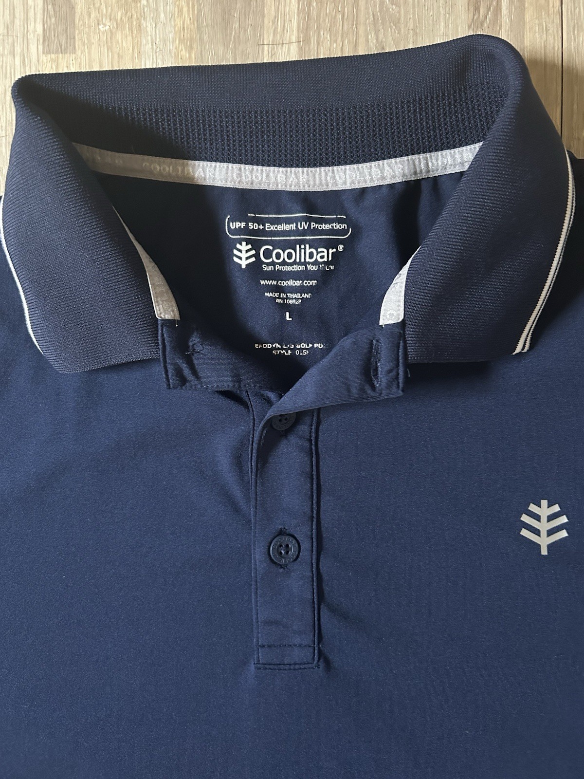 Men’s Coolibar Long Sleeve Polo Sun Protection Shirt UPF 50+ Size L ...