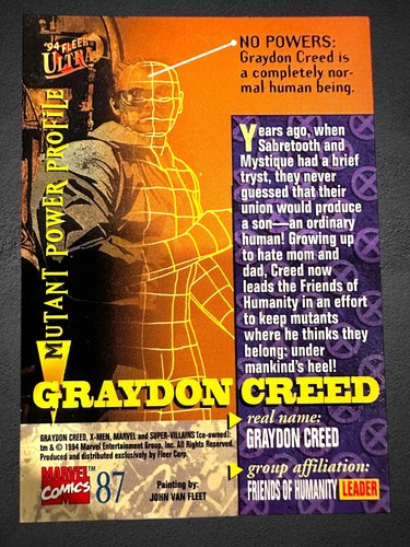 1994 Ultra X-Men #87 Graydon Creed | eBay