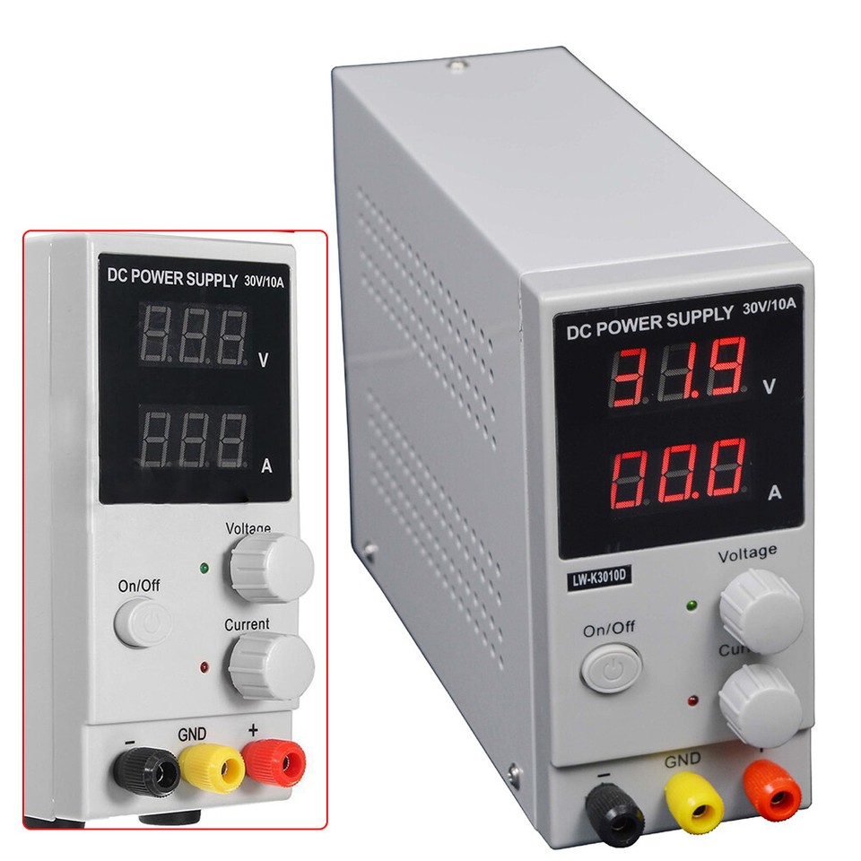 NEW Variable Adjustable Lab DC Bench Power Supply 0-30V 0-10A W/Digital ...