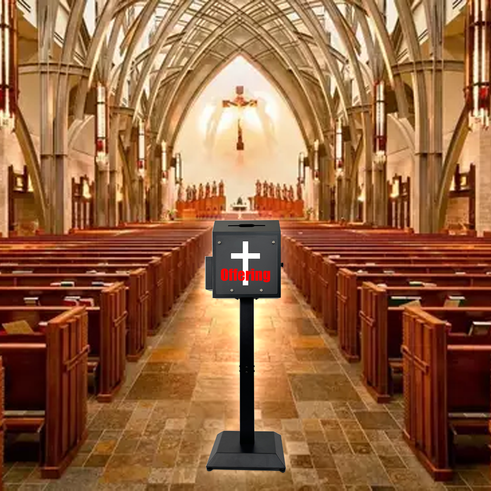 Suggestion Box with Stand, Floor Standing Offering Box with Combination ...