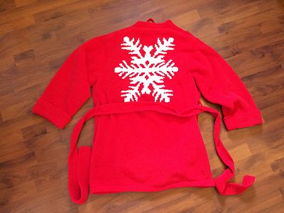 Women's Xs Victoria Secret Oversized Red Fluffy Robe Snowflake | eBay