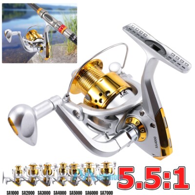 14BB Metal Spinning Fishing Reel 5.5:1 Freshwater Saltwater Left Right ...