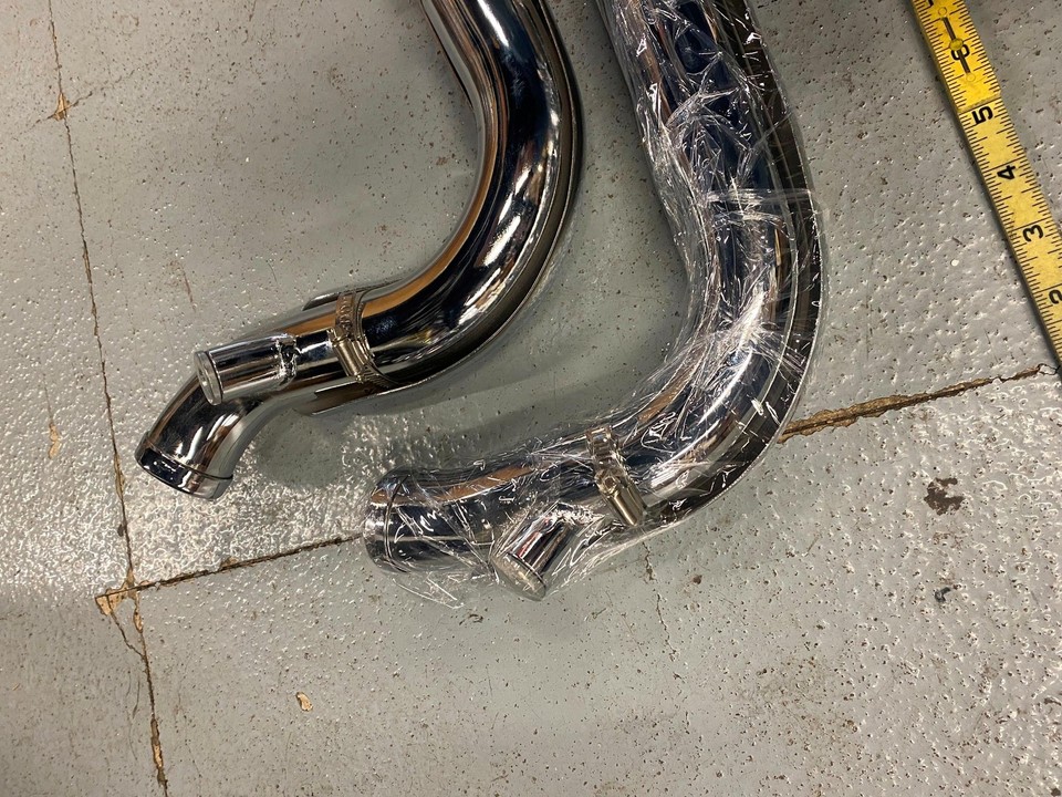 Custom Double Barrel Shotgun Exhaust High Pipes Harley Rigid hardtail ...