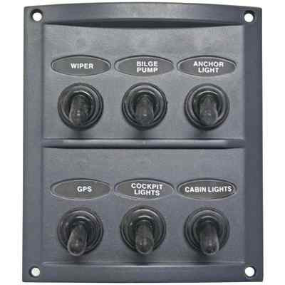 Switch Panel 6 Gang 12 volt/ 24 volt Grey Waterproof Boots AAA ...