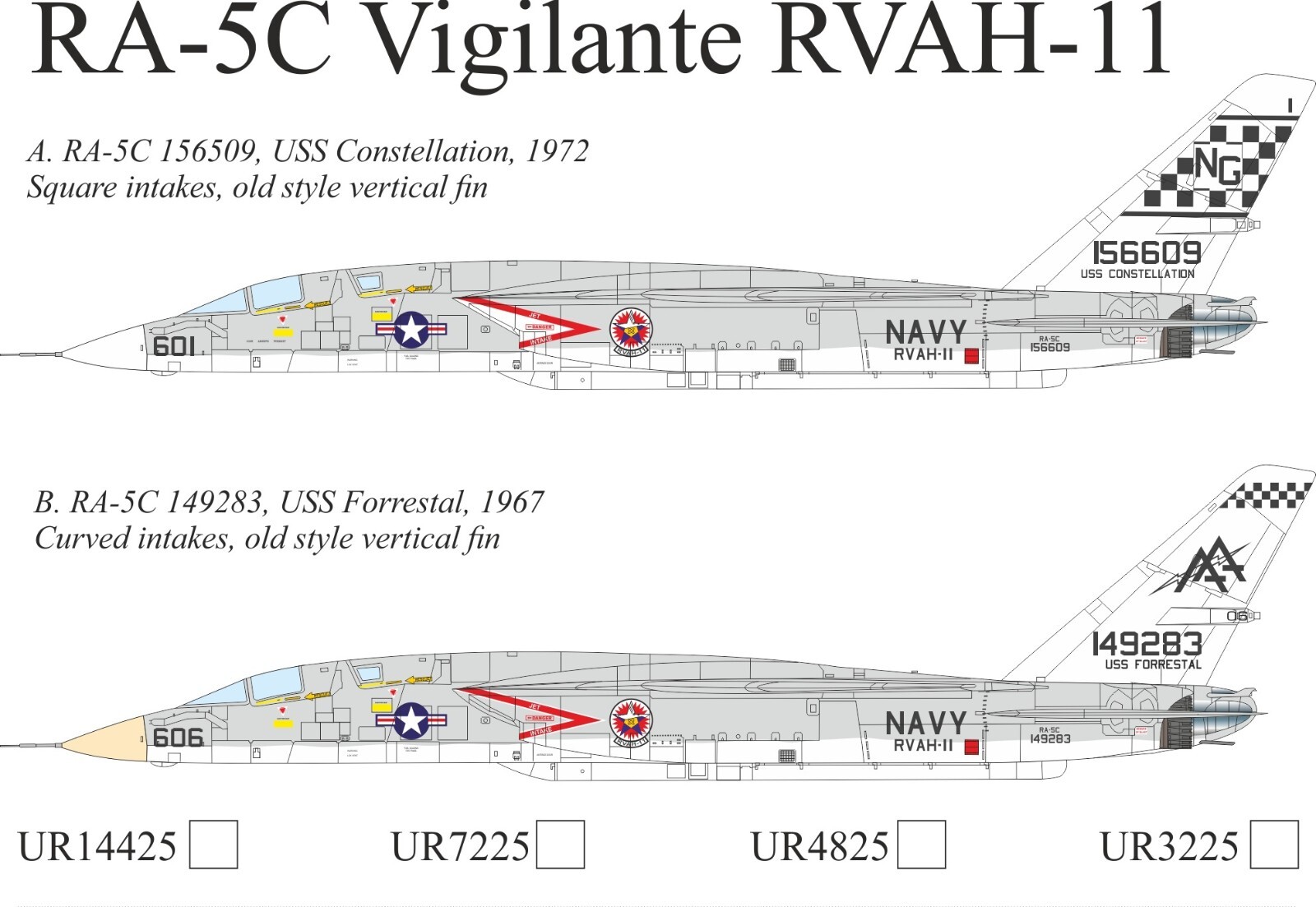 UpRise Decals UR4825 - DECAL RA-5C Vigilante (RVAH-11) 1/48 | eBay