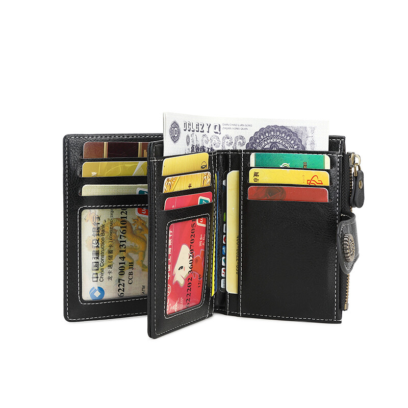 Women Short Leather Wallet RFID Blocking Multiple Card Holder Cash ...