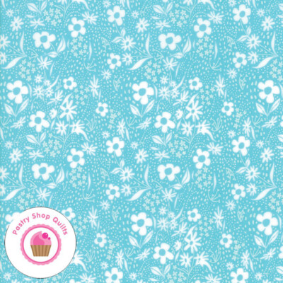 Moda FARM CHARM 48295 15 Aqua Blue Floral GINGIBER Quilt Fabric | eBay