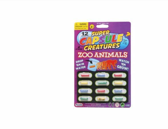 Capsule Creatures 12 Piece Foam Toy Magic Grow Dinosaur Wild Zoo ...