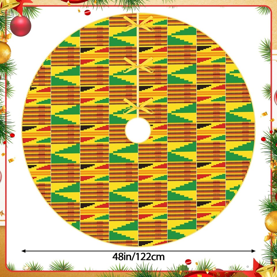 Soulchen Kente African Black Christmas Tree Skirt 48 Inch Kwanzaa | eBay