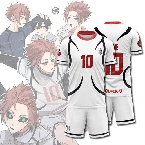 UK Blue Lock Cosplay Sae Itoshi Football Costume T-shirt Shorts Set ...