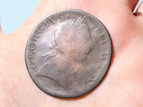 1771 George III Half Penny Coin 38mm 9.9g PATTERN TRIAL Research READ ...