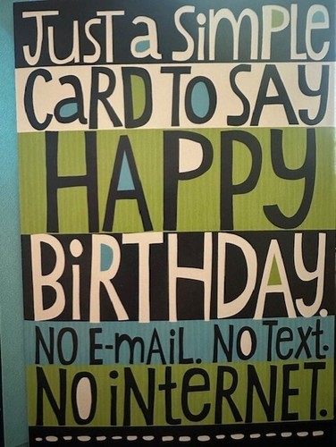 No Email Test internet Old School Happy Birthday Hallmark Greeting Card ...