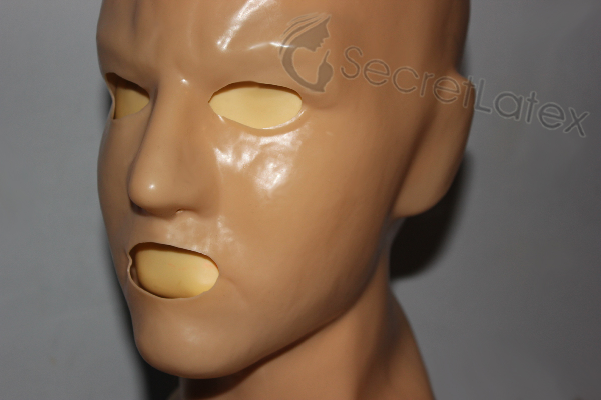LATEX FLESH RUBBER SKIN PULL OVER HOOD LONG NECK FETISH ANATOMICAL MALE ...