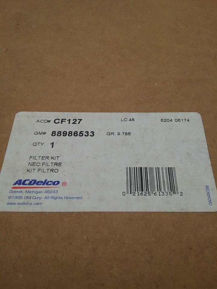 New Genuine ACDelco CF127 GM 88986533 Cabin Air Filter | eBay